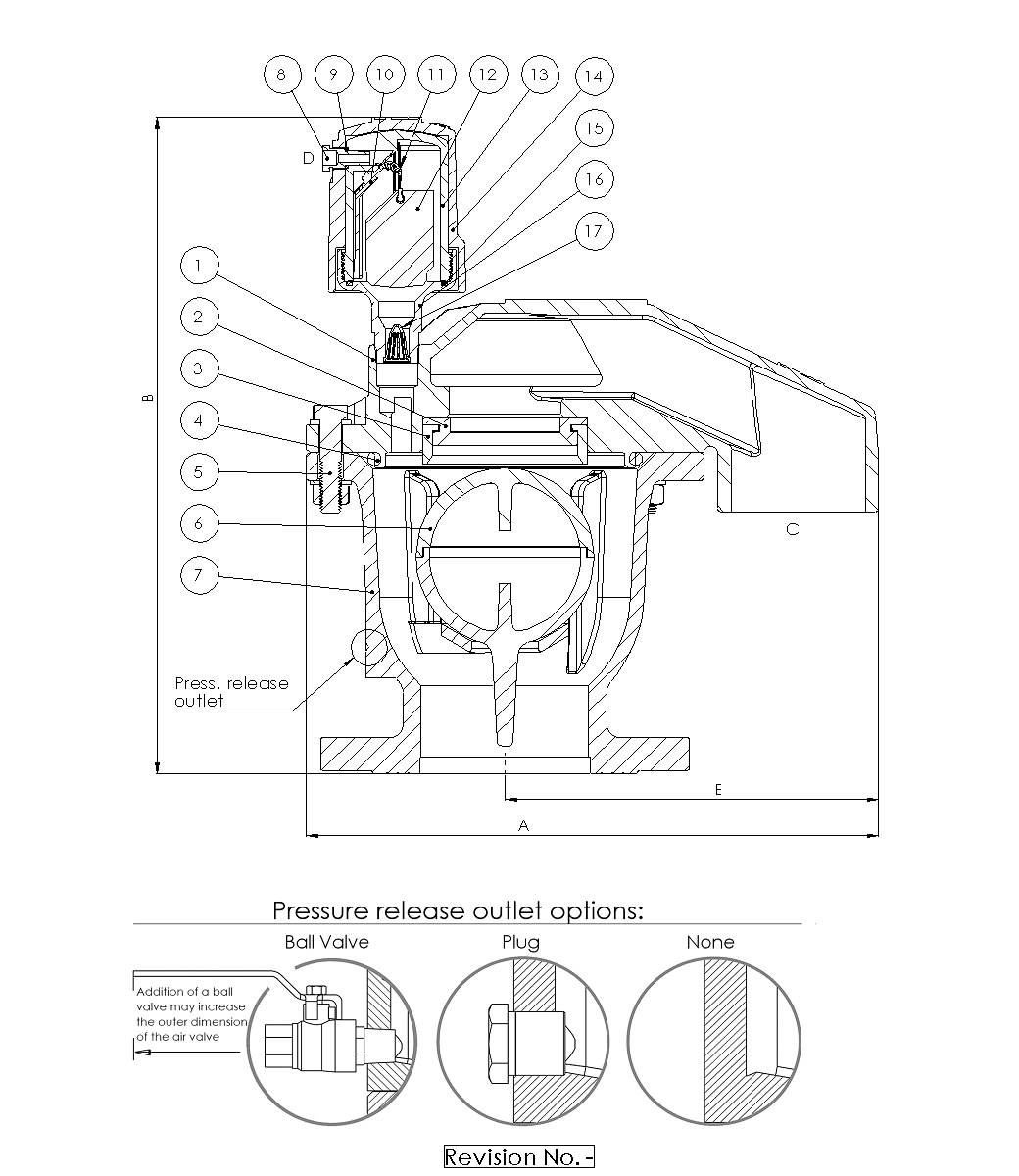 ARI Air Valves ‎Standard Pressure 10–16 bar / 150–250 psi ‎D50C-P10–08