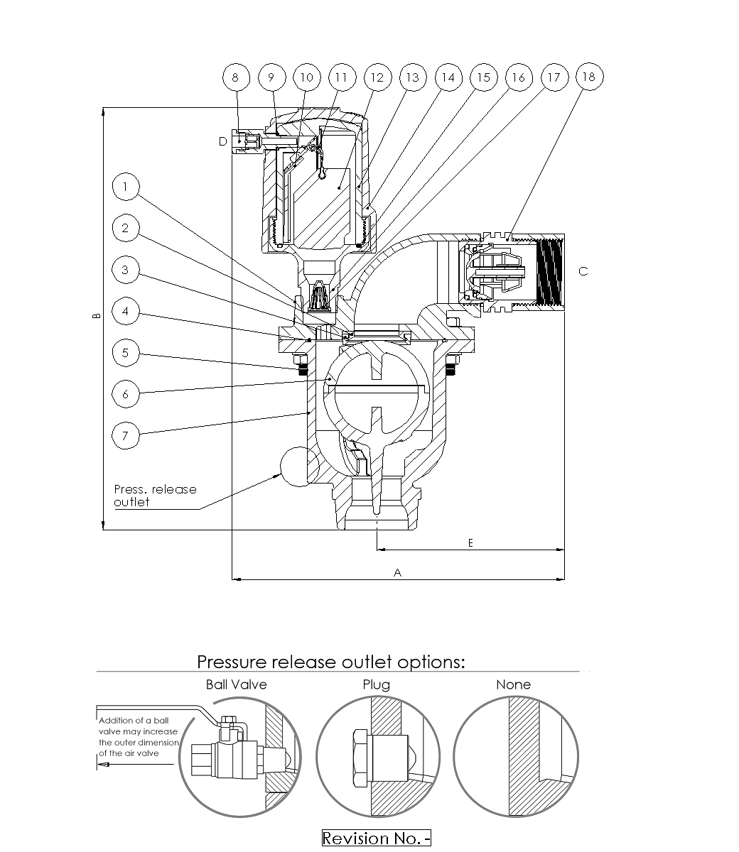 ARI Air Valves ‎Standard Pressure 10–16 bar / 150–250 psi D50C-V-P10–T2